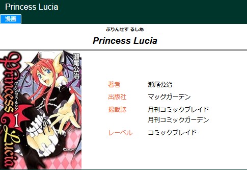 Princess Lucia キャラクター誕生日